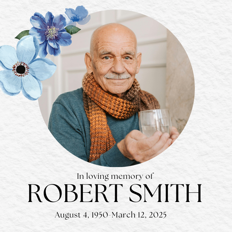 Custom Blue Floral Memorial Magnet – Bold Magnetics